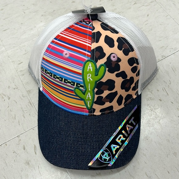 Ariat | Accessories | Ariat Leopard Aztec Cactus Ballcap Hat Nwt | Poshmark